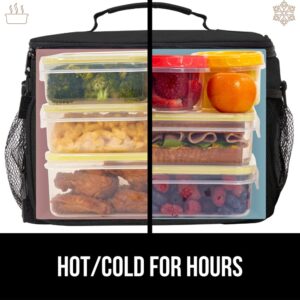 Gorilla Grip 8 Liter Insulated Cold and Hot Durable Leakproof Lightweight Bag, Cooler Tote for Food Drinks Large Lunch Box Work School Picnic Men Women, Kids Coolers Ice Pack Girls Boys Lunches Black