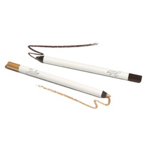 julep when pencil met gel sharpenable multi-use longwear eyeliner pencil 2 pc - rich brown, rustic gold shimmer