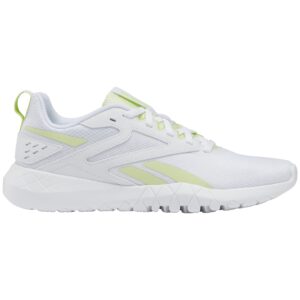 reebok women's flexagon 4 energy sneaker, white/citrus glow/laser lime, 8.5