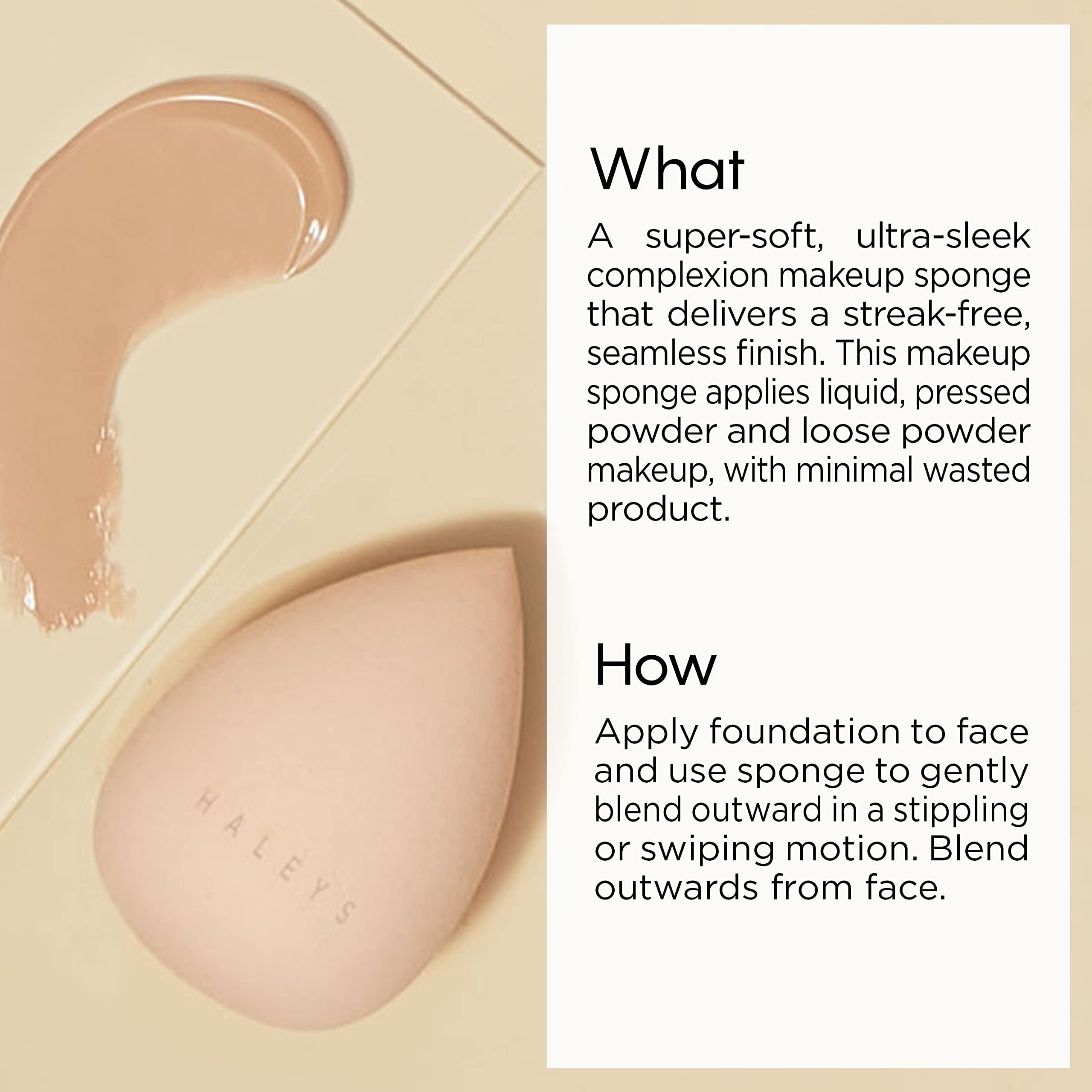 HALEYS Full-Coverage Concealer Set (Light/Medium-Warm): Re-wind Blurring Full Coverage Concealer, Brighten, Reduce dark circles and fine lines, Longwear, Lightweight, Re-mix Makeup Sponge, Smooths