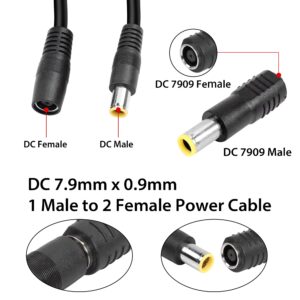 RIIEYOCA DC 8mm Y Branch Parallel Adapter Cable, 3.2FT 14AWG DC8mm 1 Male to 2 Female Solar Panel Power Cable,with DC7909 Male Female Converter,for Portable Power Station Solar Panel(1m/3ft)