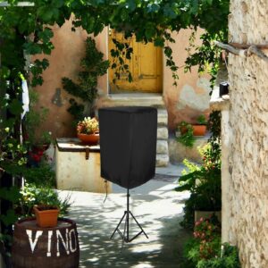 15 Inch Outdoor Powered Speaker Cover, Upright Speaker Cover Cloth Speaker Cover Bag Speaker Protective Cover Sunscreen Waterproof Audio Dust Protection Bag (Black)