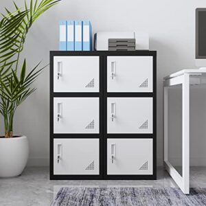 CBNTKI Metal Locker Storage Cabinet for School, Gym, Home, Office Employee Lock Box,Steel Organizer with 3 Doors & Keys (1)