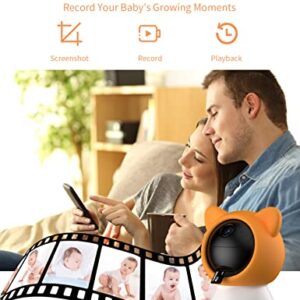 TECGUUD Video Baby Monitor with Camera and Audio, 5" Display, 2.4GH WiFi 1080P Camera, NightVision, Motion and Sound Notifications, Humidity, Room Temp,2-Way Talk， Support Phone App Control