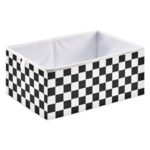 cataku checkered racing flag cube storage bins for organization, rectangular fabric storage cubes storage bins for cube organizer foldable storage baskets for shelves living room