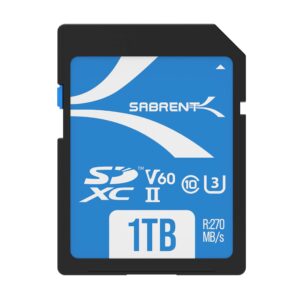 sabrent rocket v60 1tb sd uhs-ii memory card r270mb/s w170mb/s (sd-tl60-1tb)