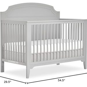 Dream On Me JPMA & Greenguard Gold Certified Milton 5-in-1 Convertible Crib Made with Sustainable New Zealand Pinewood in Pebble Grey, Non-Toxic Finish