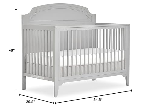 Dream On Me JPMA & Greenguard Gold Certified Milton 5-in-1 Convertible Crib Made with Sustainable New Zealand Pinewood in Pebble Grey, Non-Toxic Finish