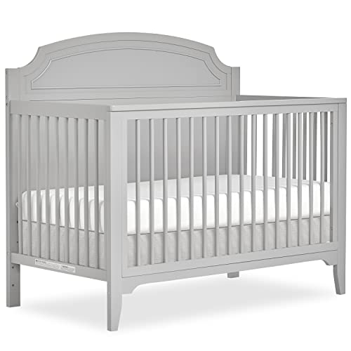 Dream On Me JPMA & Greenguard Gold Certified Milton 5-in-1 Convertible Crib Made with Sustainable New Zealand Pinewood in Pebble Grey, Non-Toxic Finish