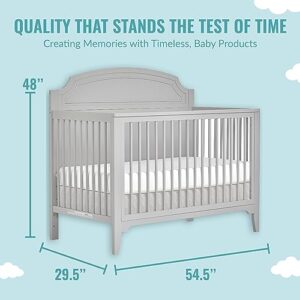 Dream On Me JPMA & Greenguard Gold Certified Milton 5-in-1 Convertible Crib Made with Sustainable New Zealand Pinewood in Pebble Grey, Non-Toxic Finish