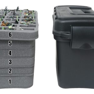 Case Club 123+ Miniature Figurine Hard Shell Carrying Case - Fits Warhammer 40k, DND, Battletech, Citadel & More! This Tabletop Army Travel & Storage Case Will Organize Your D&D and Warhammer 40k Set