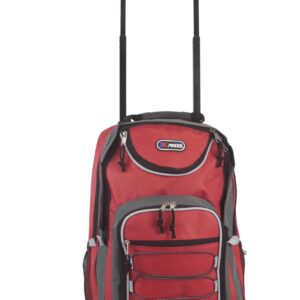 New York XPress Double Handle Rolling Backpack with Mesh/Multi-Pockets (Red)