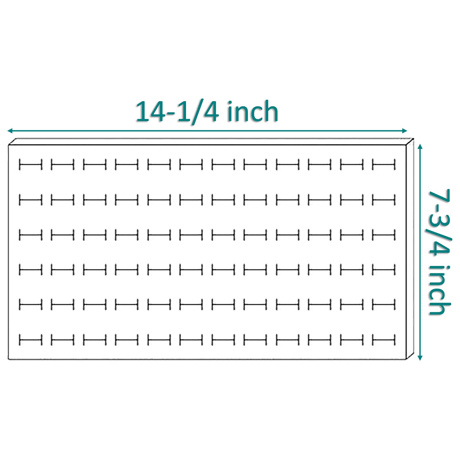 6-Pack Jewelry Display Foam Pad, Tray Insert - 72 Rings Holder Slots - Beige Burlap (14x7 Full Size) by TheDisplayGuys