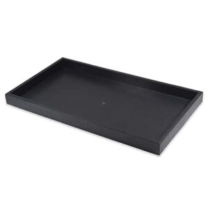 CuteBox Company Black Plastic Tray (14.75” x 8.25” x 1”) with 10 Rectangle Compartment White Flocked Tray Insert for Jewelry Storage, Organization, Merchandise, Display