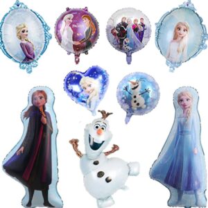 9pcsfrozen birthday party balloons, frozen birthday decorations, elsa anna,olaf balloon decorations,frozen balloon kit for kids and boys girls birthday party…