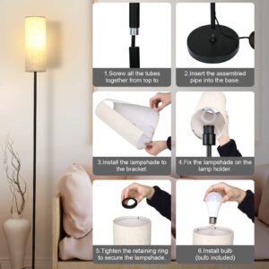 Lightess RGBWW Smart LED Floor Lamp for Living Room, Dimmable Floor Lamp Modern 67" Tall Standing Lamp for Bedroom, Remote & WiFi APP Control, 2700K-6500K Minimalist Floor Lamp RGB Bulb Included