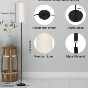 Lightess RGBWW Smart LED Floor Lamp for Living Room, Dimmable Floor Lamp Modern 67" Tall Standing Lamp for Bedroom, Remote & WiFi APP Control, 2700K-6500K Minimalist Floor Lamp RGB Bulb Included