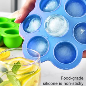 DF DUALFERV 2 Pack Baby Food Freezer Tray,7 Portions Silicone Baby Food Freezer Tray with Lid, Perfect Baby Food Containers for Homemade Baby Food, Vegetable & Fruit Purees, and Breast Milk