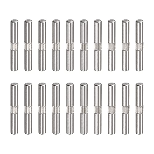 uxcell 5x35mm 304 Stainless Steel Dowel Pins, 20Pcs Center Knurled Flat Chamfered End Dowel Pin, Wood Bunk Bed Shelf Pegs Support Shelves Fasten Elements