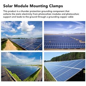 10Pcs Solar Mounting System Grounding Clip Solar Panel Photovoltaic On Coupling Earthing Ground Lug Cable Clamp Ground Clamp with Lay in Lug for Bare Wire and Pipe