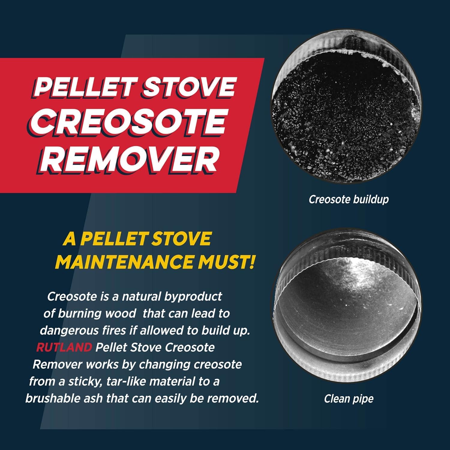 Rutland Products Pellet Stove Creosote Remover, Chimney & Flue Cleaning Wood Pellets, 8 Pound Bag