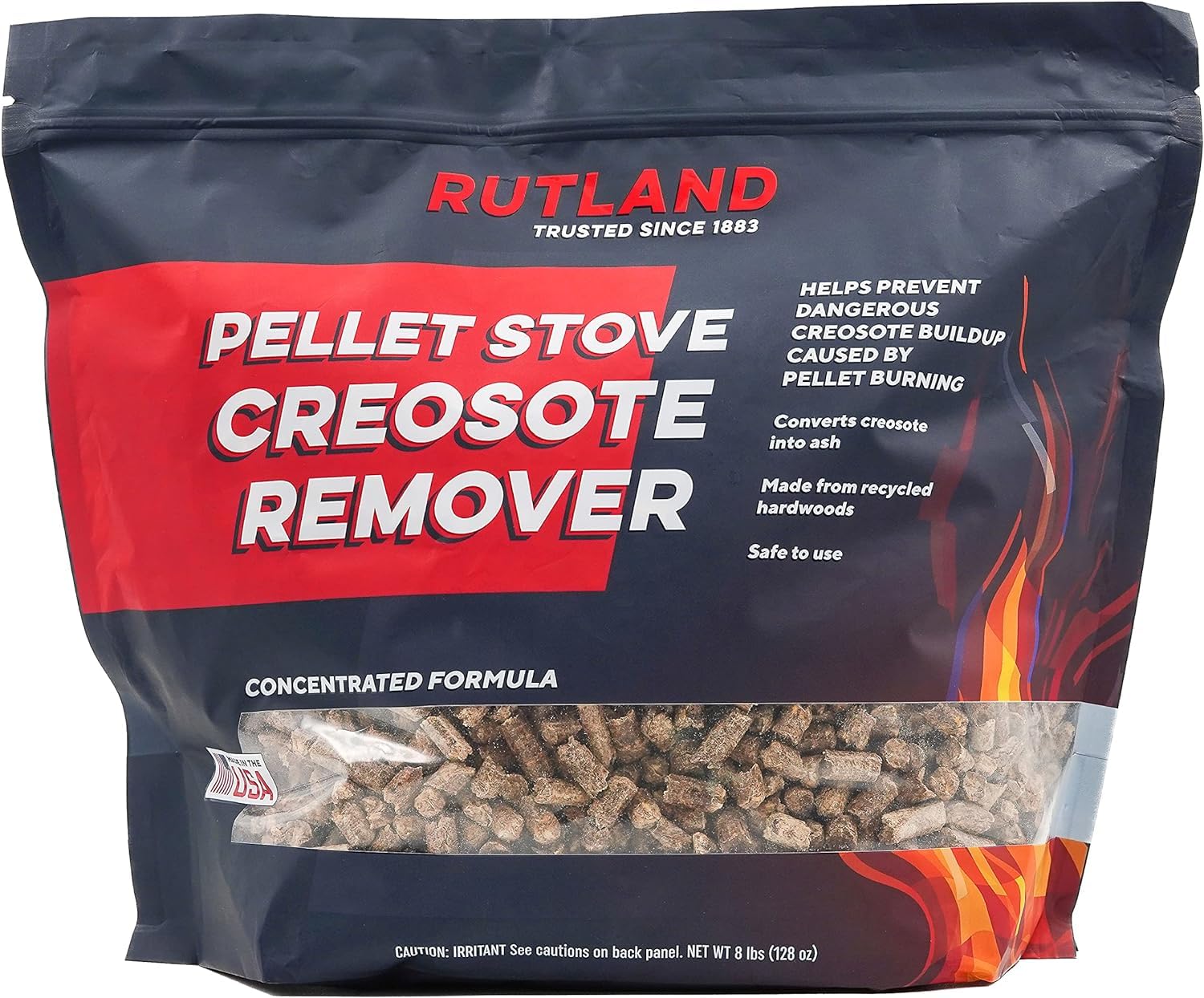 Rutland Products Pellet Stove Creosote Remover, Chimney & Flue Cleaning Wood Pellets, 8 Pound Bag