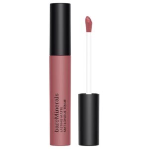 bareminerals mineralist lasting matte liquid lipstick for women, velvet matte finish, all-day wear, weightless, non-drying formula, talc-free lipstick