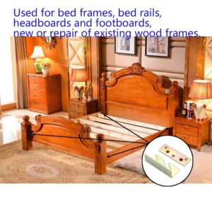 4 Sets Bed Rail Brackets,Heavy Duty Bed Rail Fittings for Connecting to Wood, Headboards and Foot-Boards, with Screws