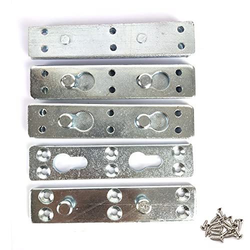 4 Sets Bed Rail Brackets,Heavy Duty Bed Rail Fittings for Connecting to Wood, Headboards and Foot-Boards, with Screws