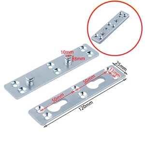 4 Sets Bed Rail Brackets,Heavy Duty Bed Rail Fittings for Connecting to Wood, Headboards and Foot-Boards, with Screws