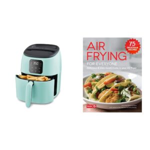 dash tasti-crisp™ digital air fryer, 2.6 quart - aqua & dcb001af air fryer recipe book for healthier + delicious meals, snacks & desserts, over 70+ easy to follow guides, multicolor