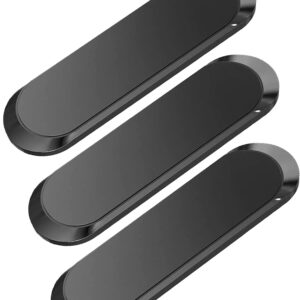 SALEX Flat Magnetic Phone Mounts 3 Pack. Black Cell Phone Holder for Car Dashboard, Wall, Truck. Universal Stick on iPad Wall Magnet Mount Kit for Tablets, Smartphones. Magnetic Phone Mount for iPhone