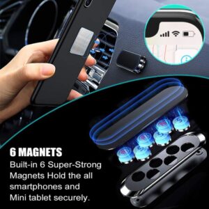 SALEX Flat Magnetic Phone Mounts 3 Pack. Black Cell Phone Holder for Car Dashboard, Wall, Truck. Universal Stick on iPad Wall Magnet Mount Kit for Tablets, Smartphones. Magnetic Phone Mount for iPhone