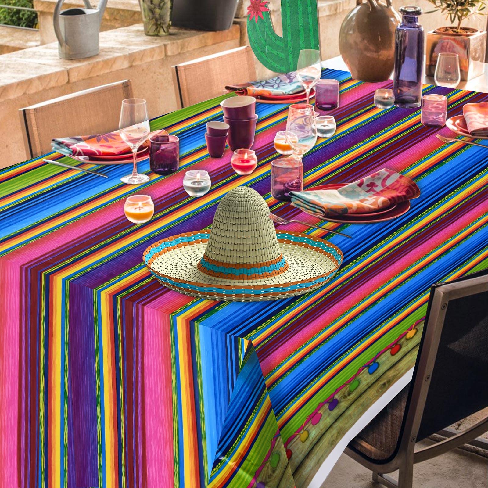 97pcs Mexican Party Decorations Fiesta Birthday Supplies for Boys Girls Adult - Balloon Arch Garland Kit Serape Tablecloth Happy Birthday Backdrop Taco Balloons Decor Cinco De Mayo Party Decorations