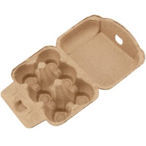 MUKLEI 50 PCS Paper Egg Cartons, 6 Egg Cartons Pulp Egg Cartons for Kitchen, Farm, Market, Travel and Transport, Brown