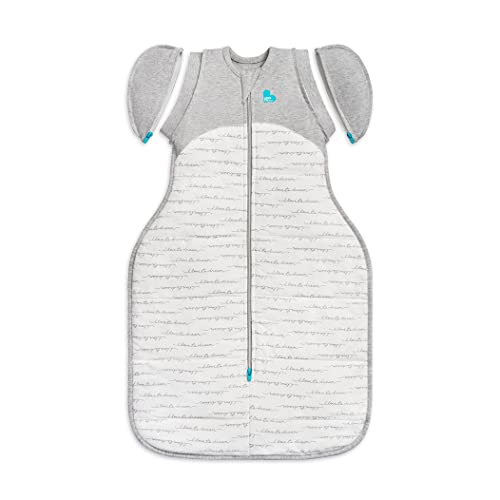 Love to Dream Swaddle UP Transition Bag Warm 2.5 TOG, Dreamer White, Medium, 13-19 lbs, Patented Zip-Off Wings, Gently Help Baby Safely Transition from Being Swaddled to Arms Free Before Rolling Over