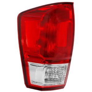 alziria left rear tail light fit for 16 17 18 19 20 21 22 tacoma 2016 2017 2018 2019 2020 2021 2022 toyota tacoma pickup brake lamp driver side (red lights chrome trim - l)