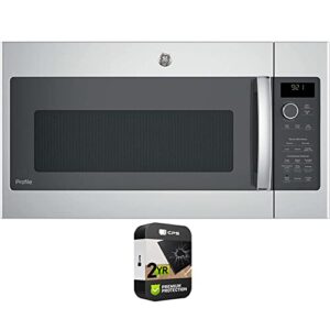 ge pvm9215skss profile 2.1 cu. ft. over-the-range sensor microwave oven stainless steel bundle with 2 yr cps enhanced protection pack