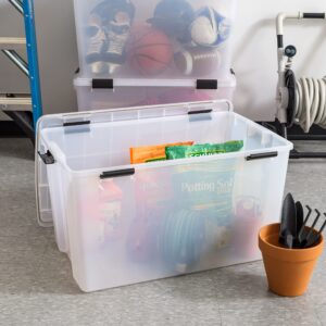 IRIS USA 156 Quart / 39 Gal. WEATHERPRO Plastic Storage Box with Durable Lid and Seal and Secure Latching Buckles, 3 Pack, Weathertight, Keep Dust and Moisture Free, For Oversized and Bulky Items