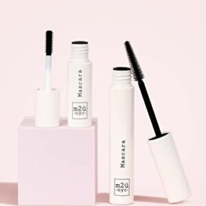 M2U NYC Voluminous Mascara, Tubing Mascara, Voluptuous Volume, Intense Length, Feathery Soft Full Lashes, Lengthening, No Flaking, No Smudging, No Clumping, Water Resistant, Black (0.12 FL Oz, Black)