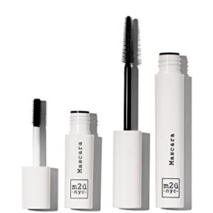 M2U NYC Voluminous Mascara, Tubing Mascara, Voluptuous Volume, Intense Length, Feathery Soft Full Lashes, Lengthening, No Flaking, No Smudging, No Clumping, Water Resistant, Black (0.12 FL Oz, Black)