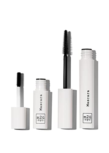 M2U NYC Voluminous Mascara, Tubing Mascara, Voluptuous Volume, Intense Length, Feathery Soft Full Lashes, Lengthening, No Flaking, No Smudging, No Clumping, Water Resistant, Black (0.12 FL Oz, Black)