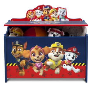 PAW Patrol 2-Piece Toddler Bedroom Set by Delta Children - Includes Toddler Bed and Deluxe Toy Box, Blue