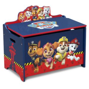 PAW Patrol 2-Piece Toddler Bedroom Set by Delta Children - Includes Toddler Bed and Deluxe Toy Box, Blue