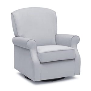 delta children oakley nursery glider swivel rocker chair, dolphin grey velvet