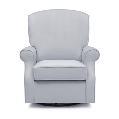 Delta Children Oakley Nursery Glider Swivel Rocker Chair, Dolphin Grey Velvet