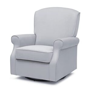 Delta Children Oakley Nursery Glider Swivel Rocker Chair, Dolphin Grey Velvet