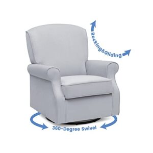 Delta Children Oakley Nursery Glider Swivel Rocker Chair, Dolphin Grey Velvet