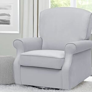 Delta Children Oakley Nursery Glider Swivel Rocker Chair, Dolphin Grey Velvet