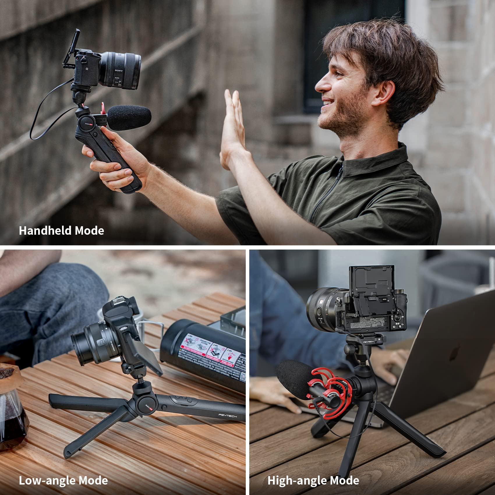 PGYTECH MANTISPOD 2.0 Bluetooth Mini Camera Vlogging Tripod Small Travel Flexible DSLR Pocket Stand Video Vlog Desktop Shooting Selfie Mount with Remote Control